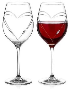 Diamante Swarovski sklenice na víno Sparling Hearts 470 ml sada 2 ks