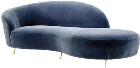 OnaDnes -20% Modrá sametová dvoumístná lounge pohovka Eichholtz Khan 248 cm