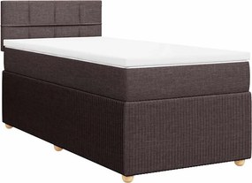 Box spring postel s matrací tmavě hnědá 90x200 cm textil 3287342