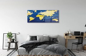 akrylový obraz Map na modré desky 120x60 cm