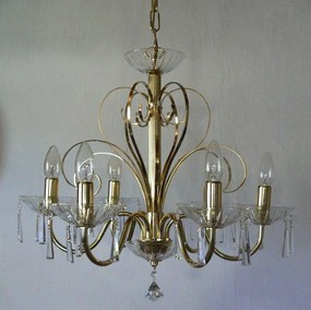 6 Arms plain crystal chandelier with cut crystal hooves