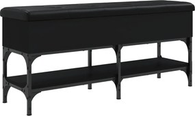 vidaXL Lavice s botníkem 102 x 32 x 45 cm kompozitní dřevo [835177] Barva: Černá