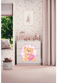 Komoda Babydreams 80 cm medvídek s motýlky bílá