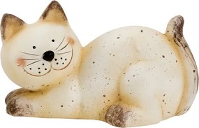 Ležící kočka – béžová 15 × 10 cm