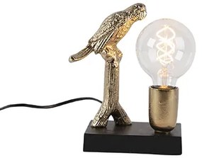 Art deco stolní lampa černá se zlatem 23 cm - Pajaro