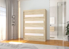 ADRK Furniture Skříň posuvná se zrcadlem MARTINEZ 150 ADRK-SW-MAR-S-WL-150