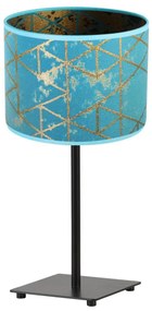 Stolní lampa WERONA 4, 1x modré textilní stínítko se vzorem, (výběr ze 4 barev konstrukce), G
