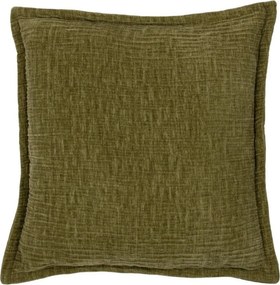 Polštář z mačkaného sametu Crinkled velvet green – 45*45*6 cm