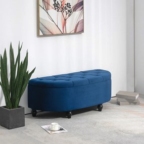 HOMCOM Úložná lavička, prošívaný design polokruhové úložné truhly, otomany s sametovým potahem, nohy z kaučukového dřeva, pro obývací pokoj, ložnici,…