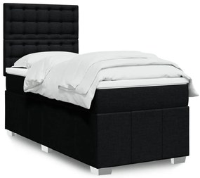 Box spring postel s matrací černá 100 x 200 cm textil 3291595