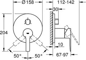 Grohe Lineare - Baterie pod omítku pro 3 spotřebiče chrom