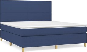 Box spring postel s matrací modrá 160x200 cm textil 3142191