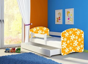 Dětská postel - Oranžová sedmikráska 2 180x80 cm + šuplík bílá