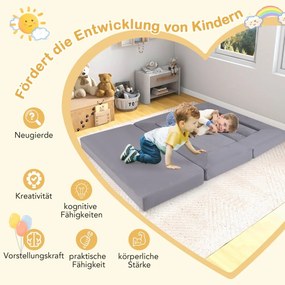 Costway Modulární dětská pohovka 9dílná pohovka na hraní vyrobená z pěnových