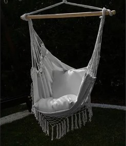 Závěsné houpací síť + 2 polštáře - šedé