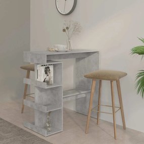 vidaXL Barový stůl s úložným regálem 100x50x101,5 cm dřevotříska [812961] Barva: Betonová šedá