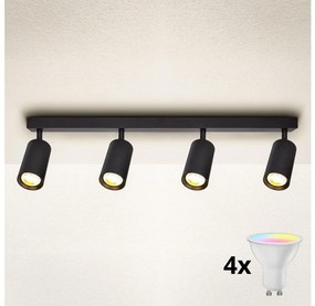 Brilagi - LED Stmívatelné bodové svítidlo SELE 4xGU10/6,5W/230V černá BG0627+2xAI1829
