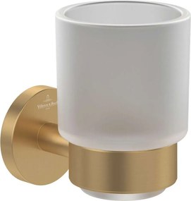 Villeroy & Boch Elements Tender - Držák kartáčků a pasty, sklo/kartáčované zlato TVA15101800076