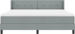 Postel s boxspringem s čelo Světle šedá 200 x 180 cm textil 3341118