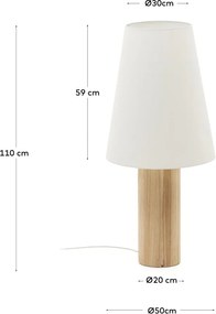 Bílá/v přírodní barvě stojací lampa s textilním stínidlem (výška 110 cm) Marga – Kave Home