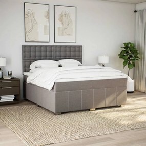 Box spring postel s matrací taupe 180x200 cm textil 3294065