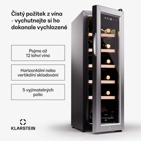 Klarstein Shiraz Premium Smart 12 Slim, vinotéka na 12 lahví