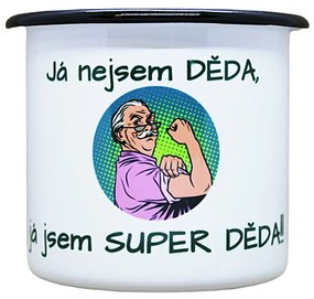 Super plecháček Smaltovaný hrnek plecháček s potiskem super děda Objem: 460 ml