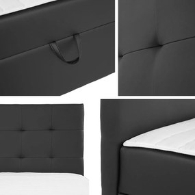 Moderní box spring postel Lipari 180x200, tmavěšedá