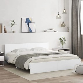 Rám postele s čelem a LED osvětlením bílý 180 x 200 cm 3207588