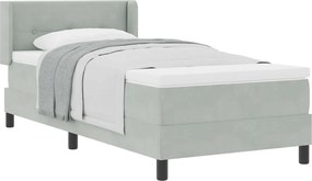 Postel s boxspringem s čelo Světle šedá 190 x 90 cm samet 3341444