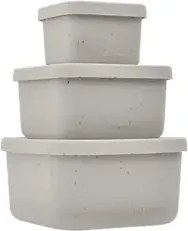 KikkaBoo Sada boxů na svačinu 3 ks Platinum Silicone Sand