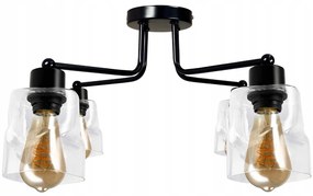BERGE LED lustr stropní svítidlo 2xE27, rolovací, průhledný čtverec