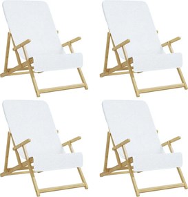 Plážové osušky 4 ks bílé 60 x 135 cm textil 400 GSM 3157050