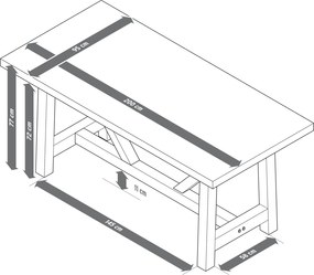 Tchibo - Jídelní stůl s polycementovou deskou - barva: šedá