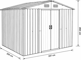 Zahradní domek BestBerg BBSH-608WT / 5,3 m² / 205 x 257 x 202 cm / bílé dřevo/taupe