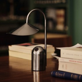 Ferm Living Stmívatelná LED lampa Arum Stainless Steel, stříbrná barva, kov