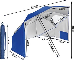 Verk Group Plážový slunečník skládací zahradní stan 2v1 xxl velký s uv filtrem
