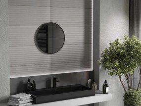 Mexen Loft, kulaté koupelnové zrcadlo 50 cm, barva rámu černá matná, 9850-050-050-000-70