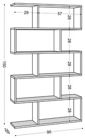Knihovna NILUFER 156x90 cm bílá