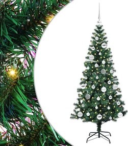 Umělý osvětlený vánoční stromeček Zelená 150 cm PVC a kov 3396754