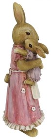 Velikonoční dekorace králíčí maminky s holčičkou – 8x7x19 cm
