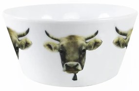 Porcelánová miska s motivem švýcarské krávy - 13.5*13.5*7.5cm