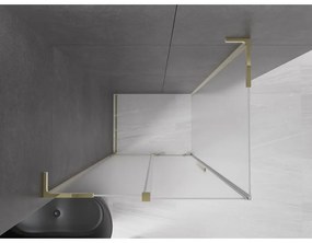 Mexen Velar L, sprchový kout s posuvnými dveřmi 120 x 100 cm, 8mm sklo námraza, zlatá lesklá, 871-120-100-33-50