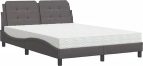 Rám postele bez matrace Zadar šedá 140 x 190 cm umělá kůže 3208862