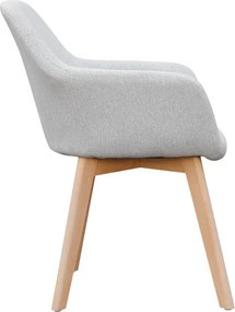 Designové křeslo, světlešedá/ buk, CLORIN NEW