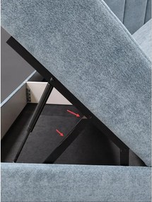 Modrá čalouněná dvoulůžková postel s úložným prostorem s matrací/s topperem 180x200 cm Elva Bold Line - II. jakost – Bonami Selection