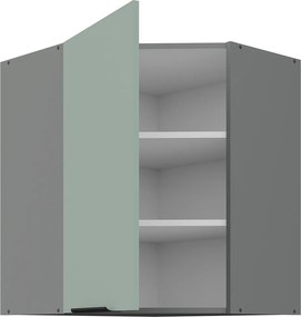 ARIA sa | horní kuchyňská skříňka 60x60 GN-72 1F (45°) rohová s policemi | 60x60 cm | antracit/aquamarine