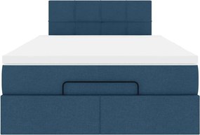 Osmanský rám postele s matrací modrá 120x190cm textil 3311448