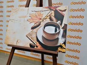 Obraz podzimní šálek kávy - 120x80 cm