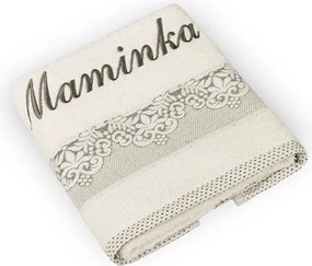 Bellatex Froté ručník orchidea s výšivkou MAMINKA 50x100 cm Maminka Žlutá